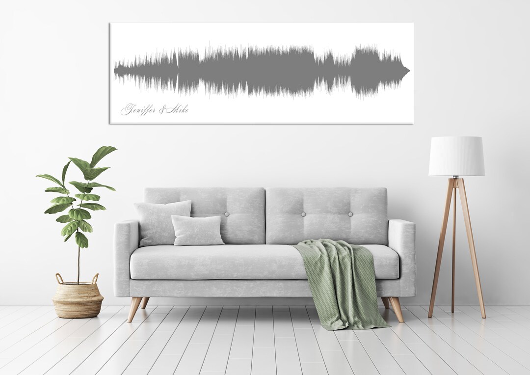 Custom Sound Wave Art, Personalized Canvas Print, Voice Song Art, Music ...