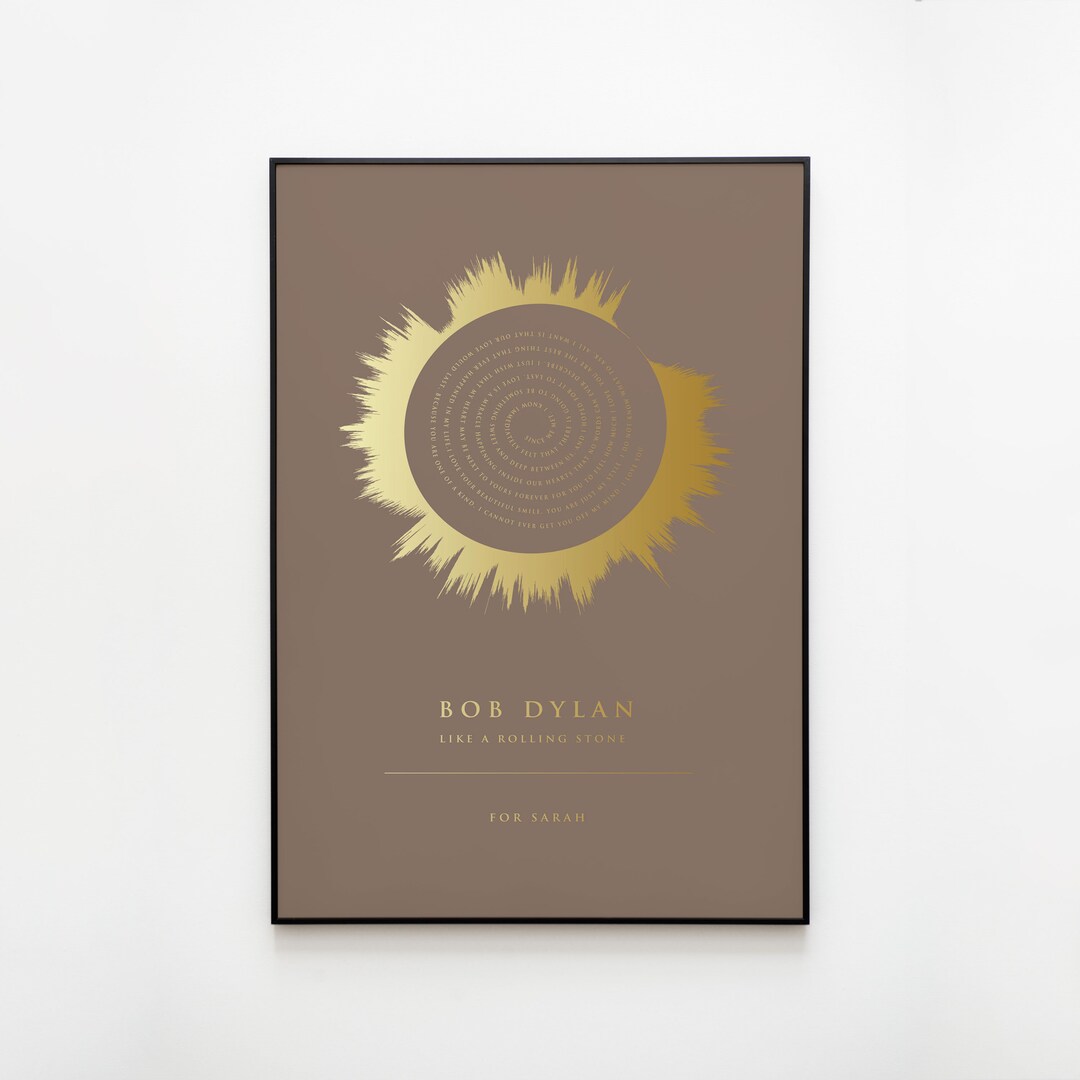 Personalized SOUND WAVE Art Print With GOLD Effect, Custom Soundwave ...