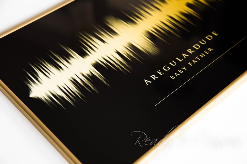 Poster With Soundwave Art Print Framed Poster Gold Effect | Etsy