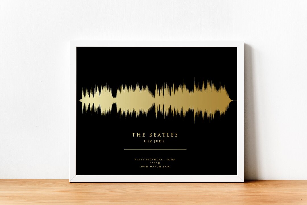 Custom Soundwave Art | Poster Print With Your Song Lyrics | Gold Effect ...
