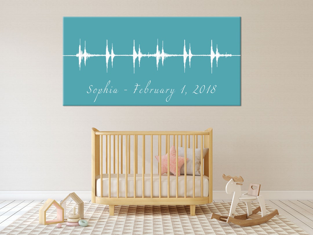 Baby Heartbeat Soundwave Print on Canvas, Personalized Soundwave With ...