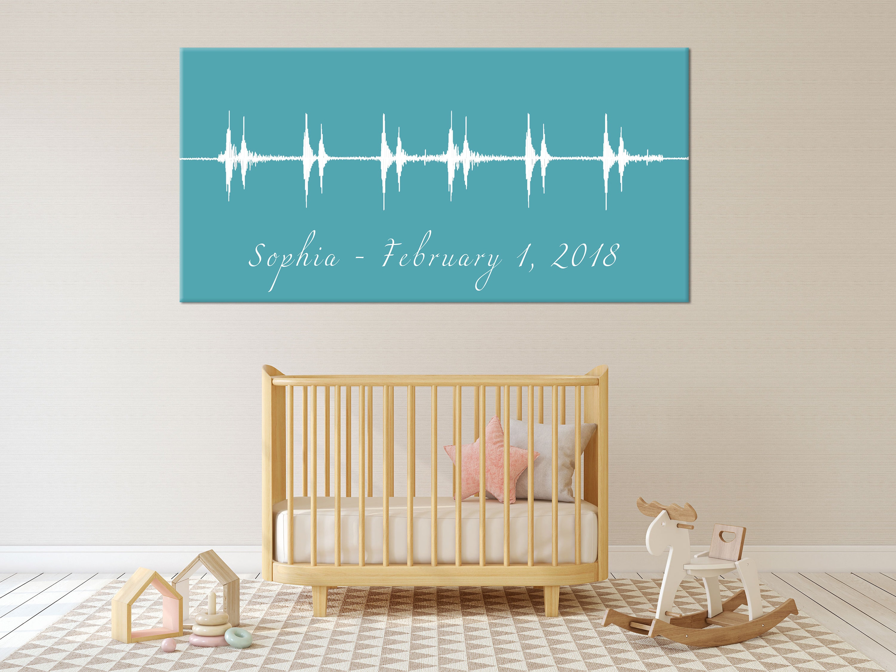 Baby Heartbeat Soundwave Print on Canvas Personalized | Etsy