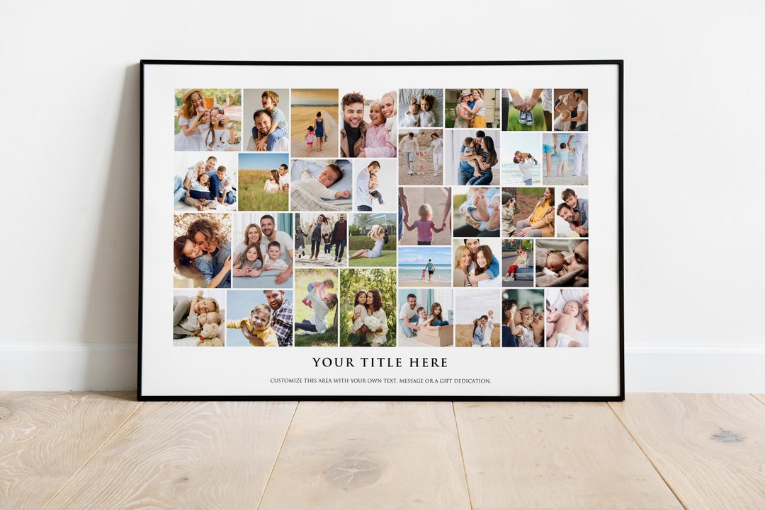 Custom PICTURE COLLAGE With Frame - Fine Art Print | up to 40 Photos ...