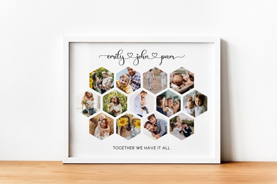 Collage Picture Frame up to 20 Photos Collage Print Custom Design Framed Family Wedding Christmas Collage Gift Many Frames Available Etsy Israel