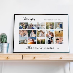 Collage Picture Frame | up to 20 Photo Collage | Romantic Font Text ...