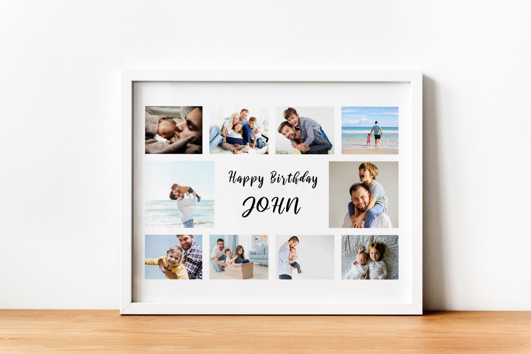 Up to 10 PICTURES COLLAGE, Photo Collage With Frame, Birthday Gift With ...