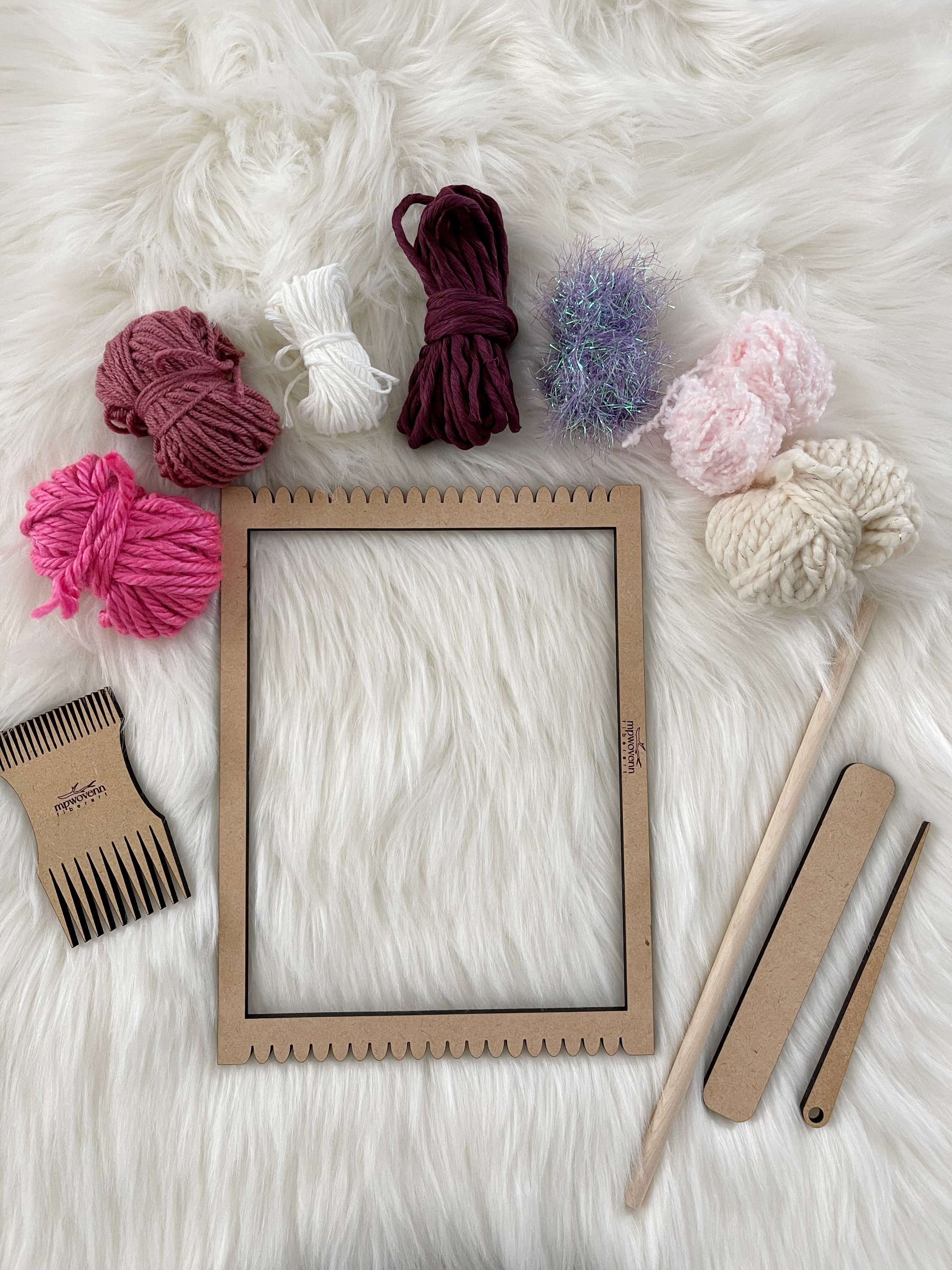 Weaving Loom and Tools Kit Beginner Weaving Tutorial Yarn - Etsy