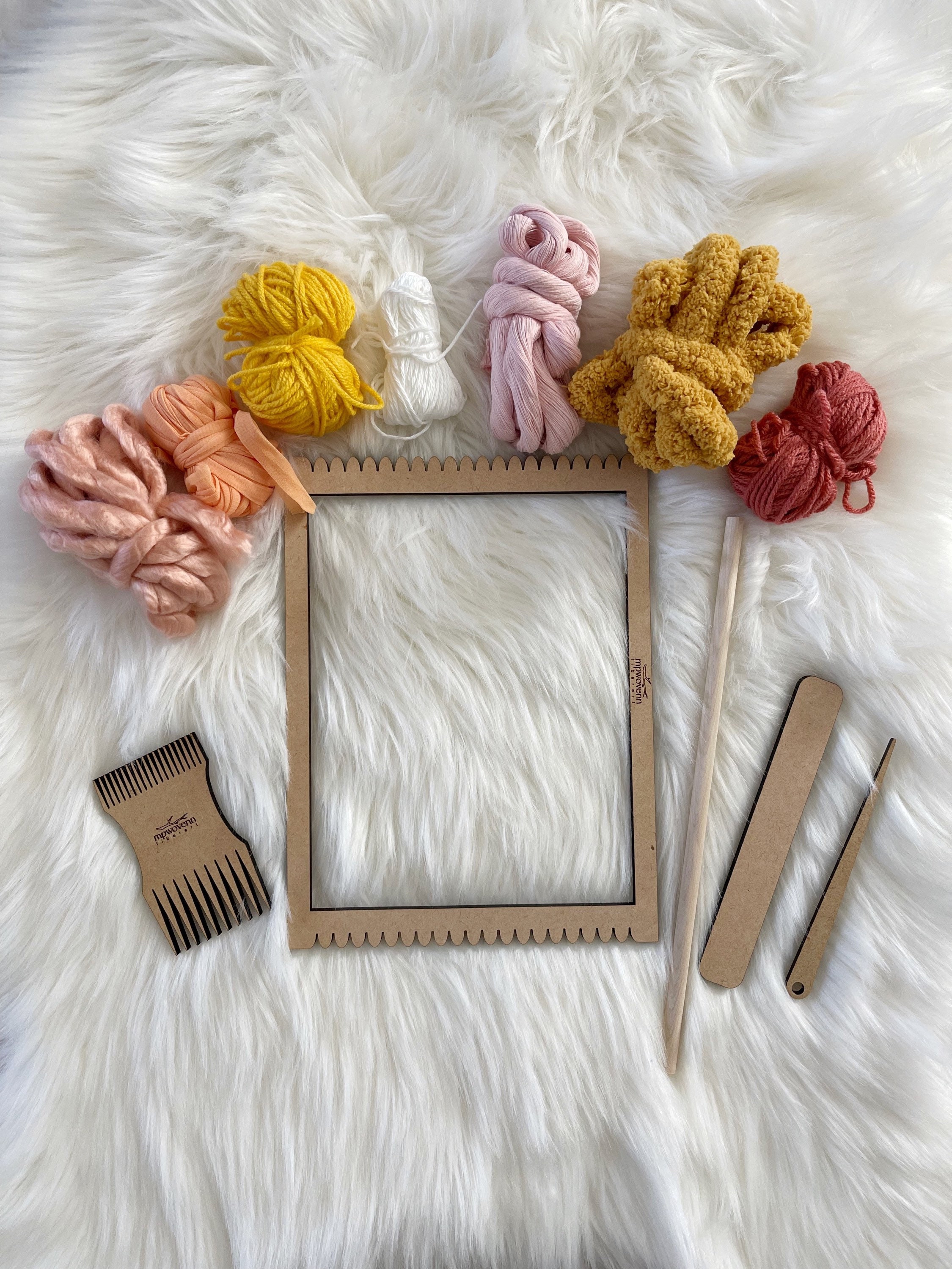 Weaving Loom and Tools Kit Beginner Weaving Tutorial Yarn | Etsy