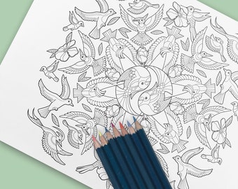 Mandala Coloring Page High Resolution Instant Download - Etsy