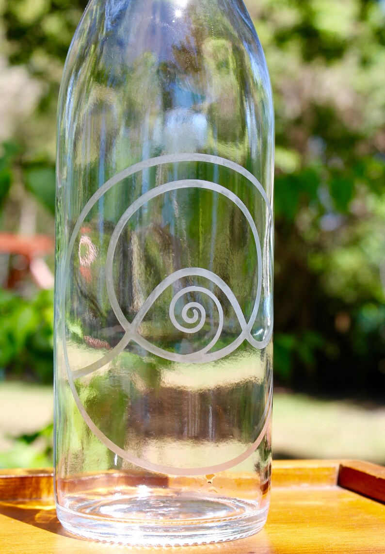 16oz/32oz Shefa Divine Symbol Of Abundance Etched Clear Glass | Etsy
