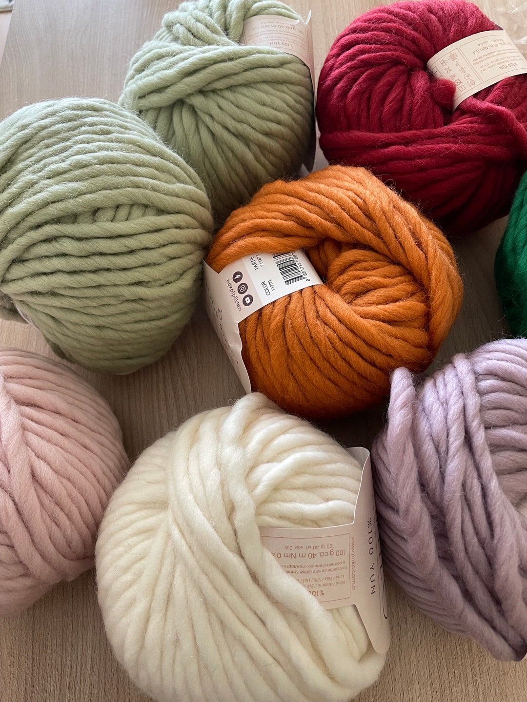 100 % Chunky Wool, Super Bulky Yarn, Chunky Wool, Big Yarn for Handmade ...