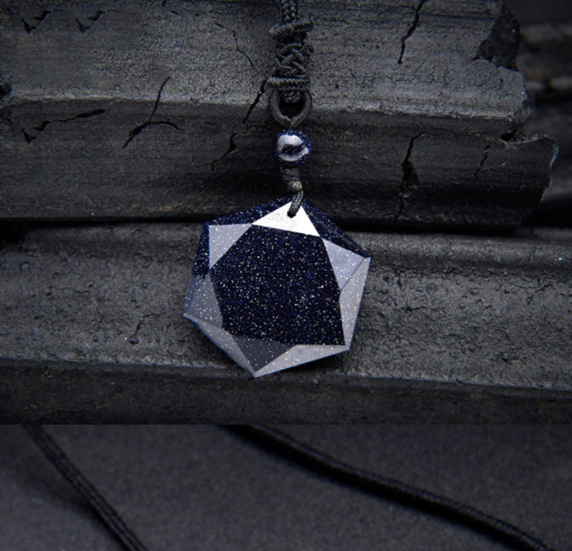 Natural Faceted Blue Sandstone Pendant /blue Sandstone - Etsy