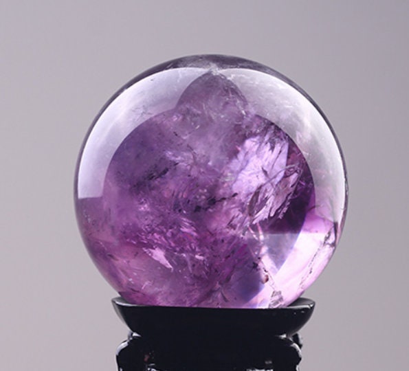 High Quality Natural Violet Amethyst Sphere/hand Carved Brazil - Etsy