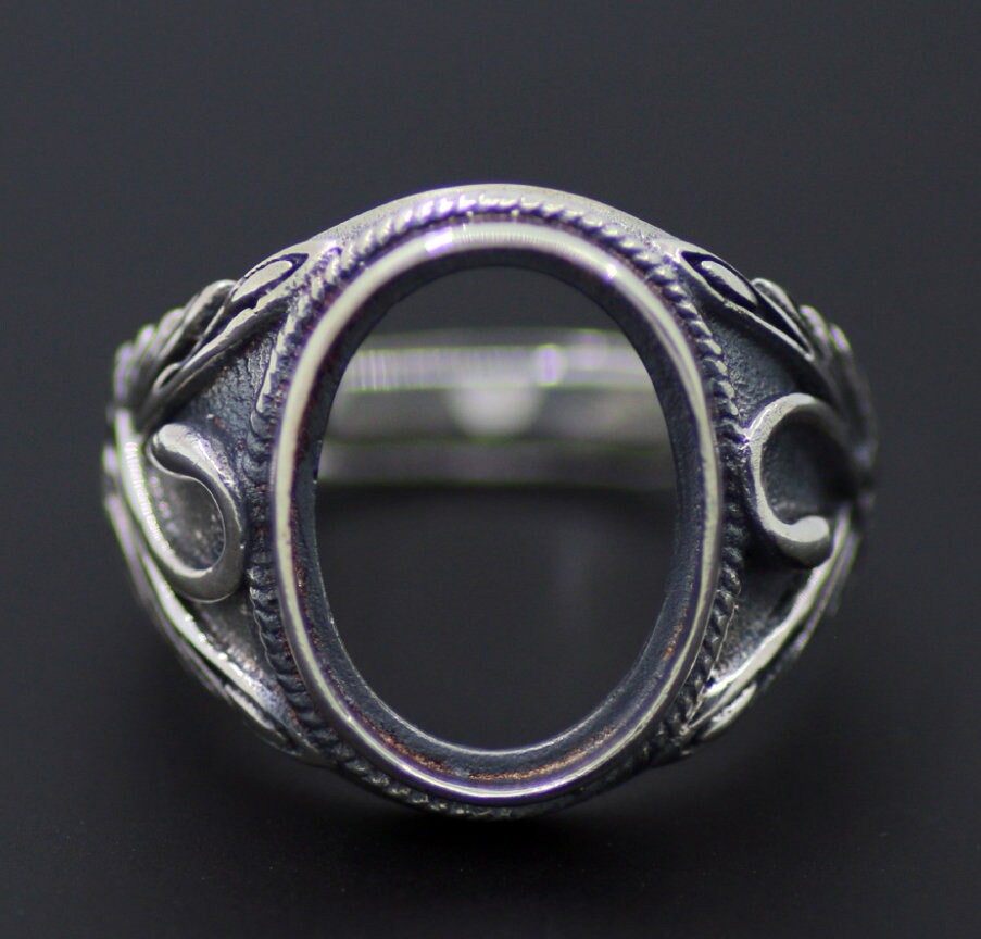 11.5mmx15.5mm Sterling Silver Ring Base/antique 925 Silver - Etsy