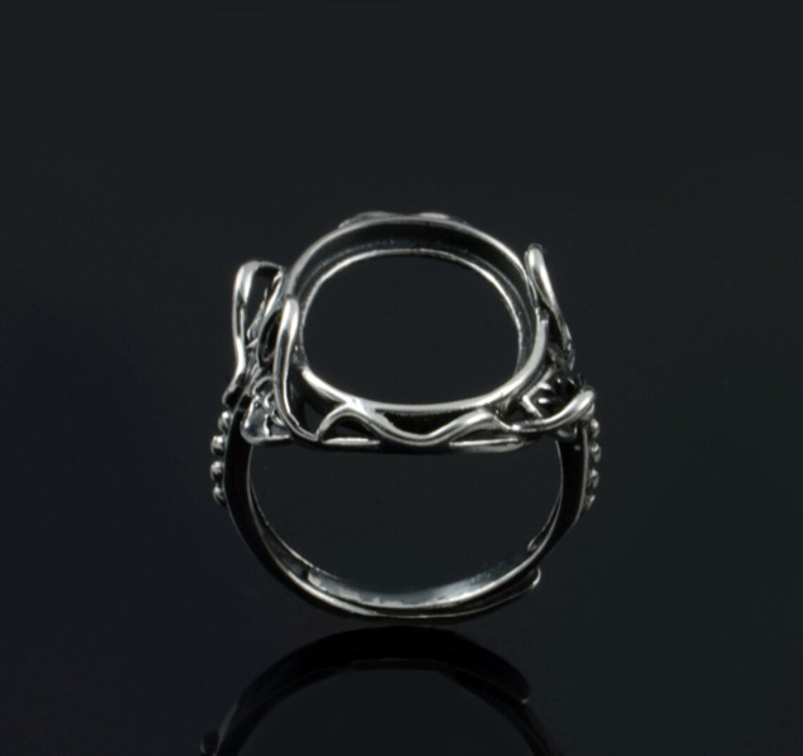 13mmx17mm Sterling Silver Ring Base/antique 925 Silver Ring - Etsy