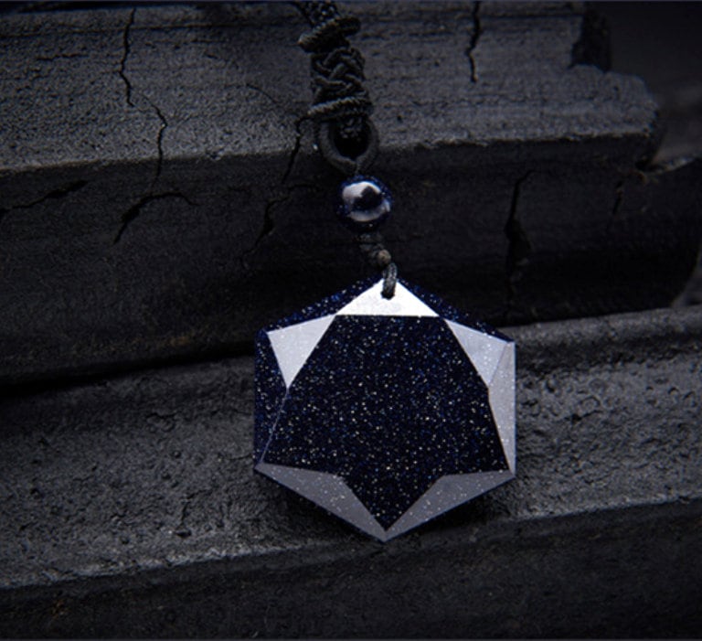 Natural Faceted Blue Sandstone Pendant /blue Sandstone - Etsy