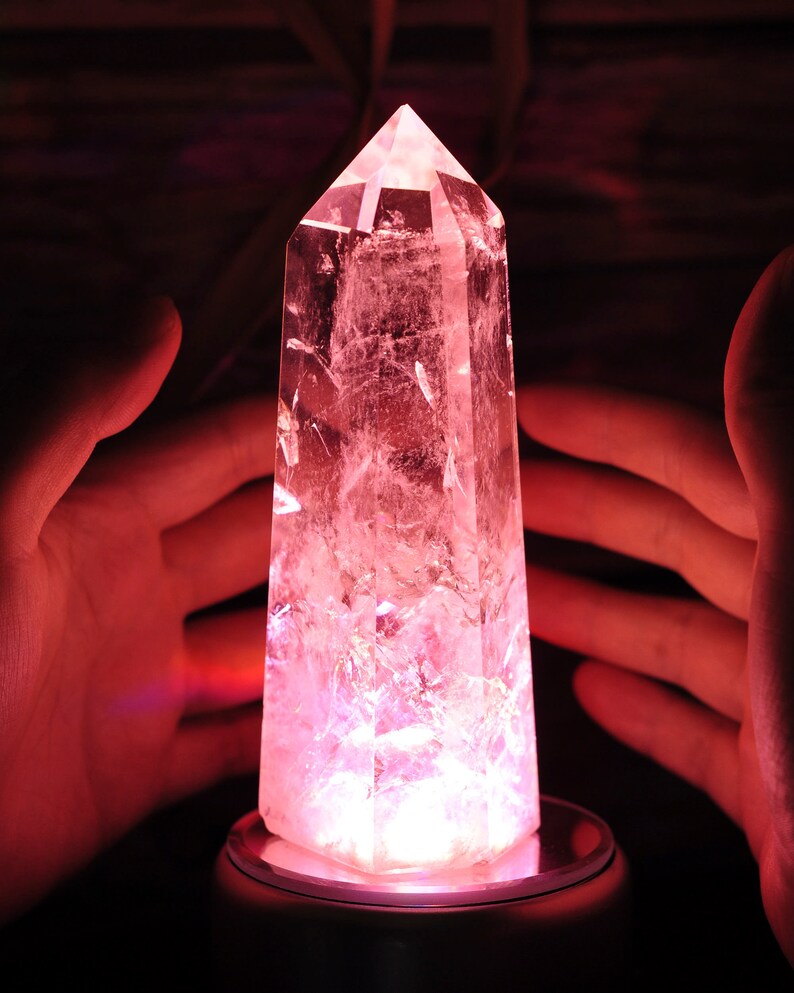 LED Light Crystal Display Rotary Stand/colorful LED Crystal | Etsy