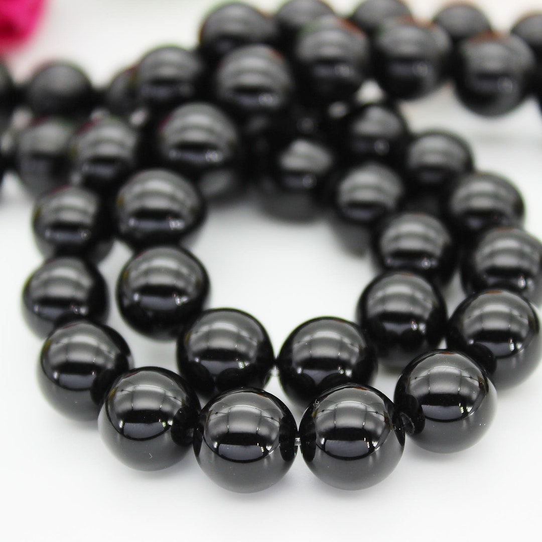 Ágata negra 10mm 5A calidad natural negro ágata ronda perlas - Etsy España