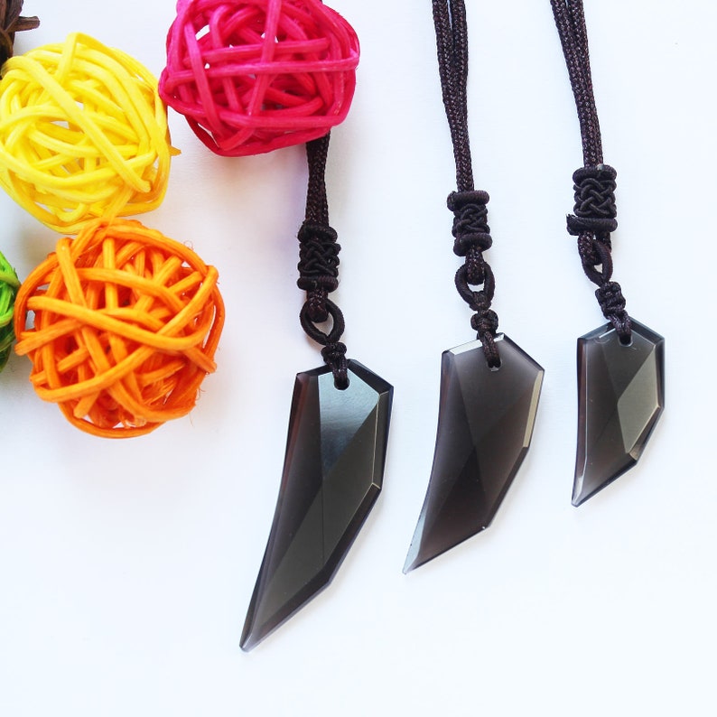 Natural Ice Obsidian Spike Pendant/obsidian Pendant/crystal - Etsy