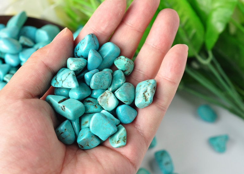 100 Grams Natural Turquoise Tumbled Stones/surface Polished | Etsy