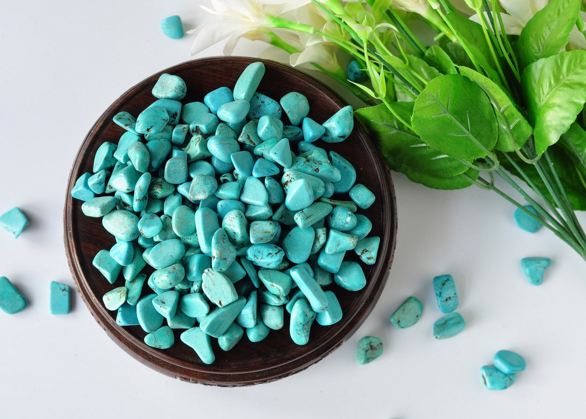 100 Grams Natural Turquoise Tumbled Stones/surface Polished | Etsy