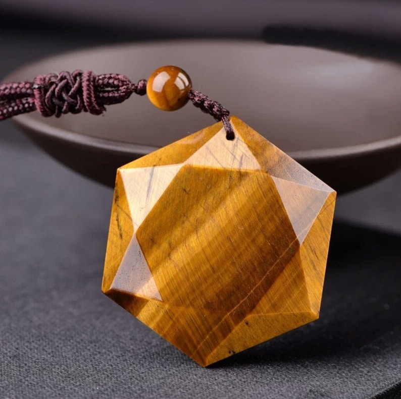 Natural Tiger Eye Pendant Tiger Eye Necklace/Tiger's Eye | Etsy