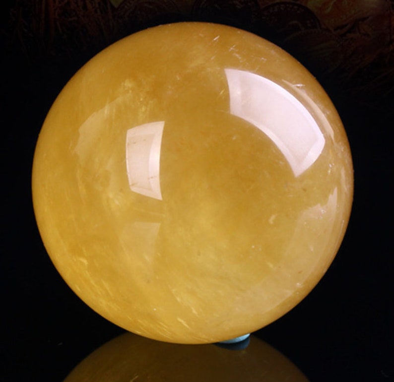 Natural Citrine Crystal Sphere/Hand Carved Citrine | Etsy