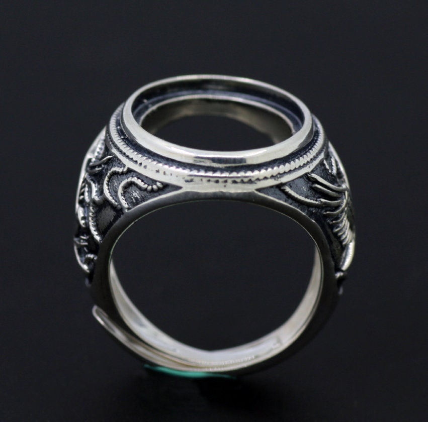 14mmx19mm Sterling Silver Ring Base/Antique 925 Silver Ring | Etsy