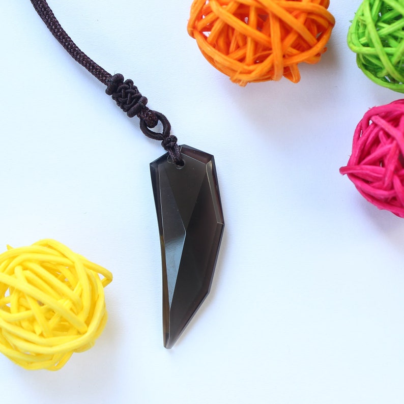 Natural Ice Obsidian Spike Pendant/obsidian Pendant/crystal - Etsy