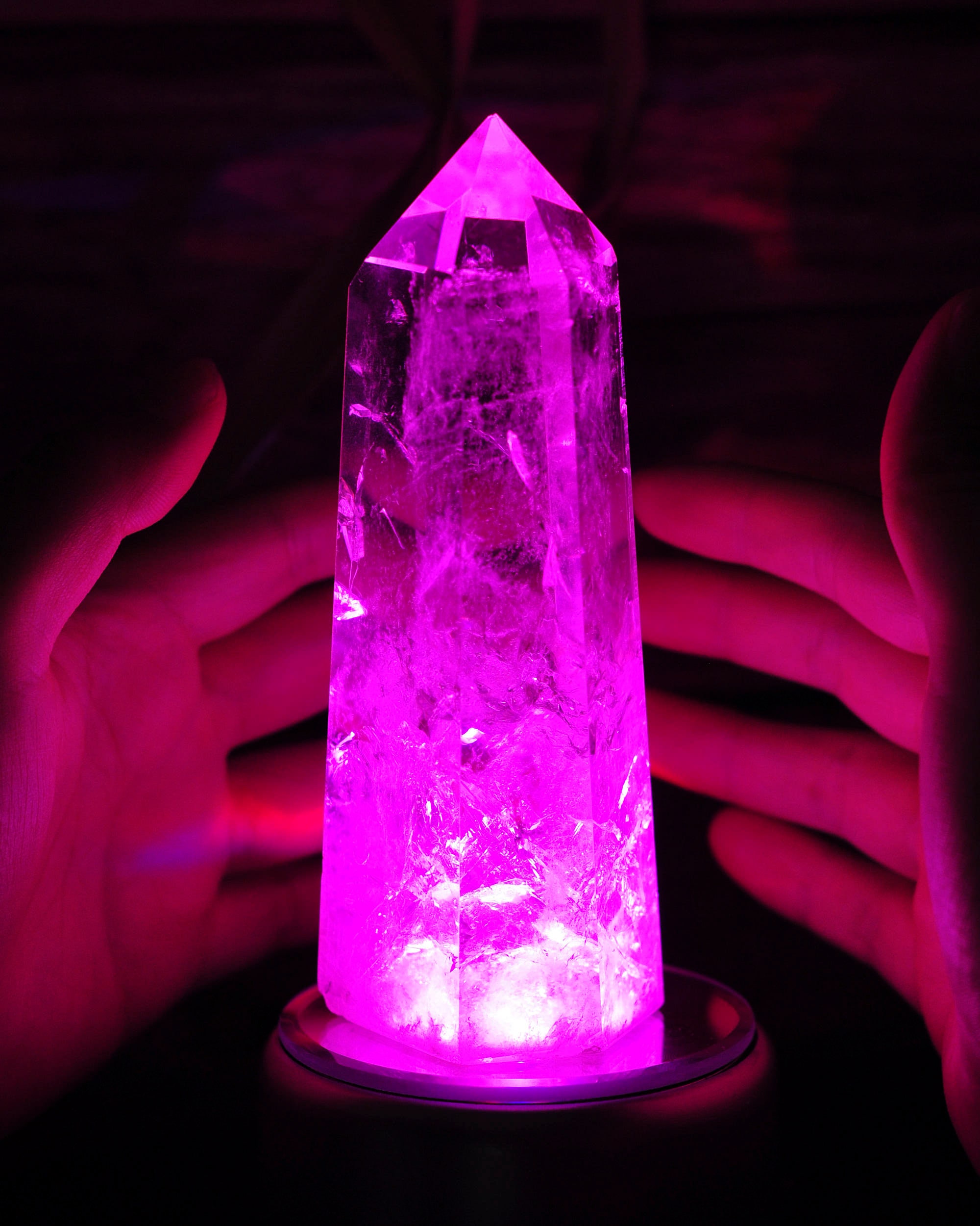 LED Light Crystal Display Rotary Stand/colorful LED Crystal | Etsy