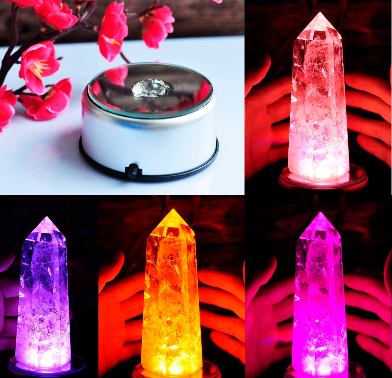 LED Light Crystal Display Rotary Stand/colorful LED Crystal | Etsy