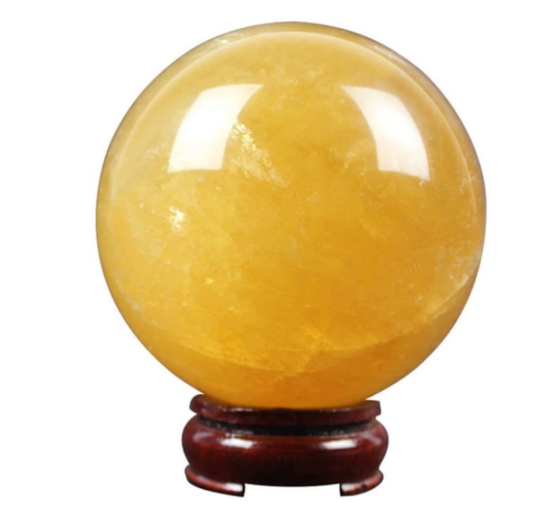 Natural Citrine Crystal Sphere/Hand Carved Citrine | Etsy
