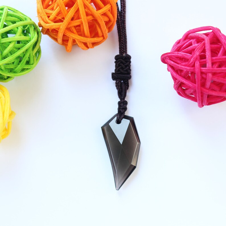 Natural Ice Obsidian Spike Pendant/obsidian Pendant/crystal - Etsy