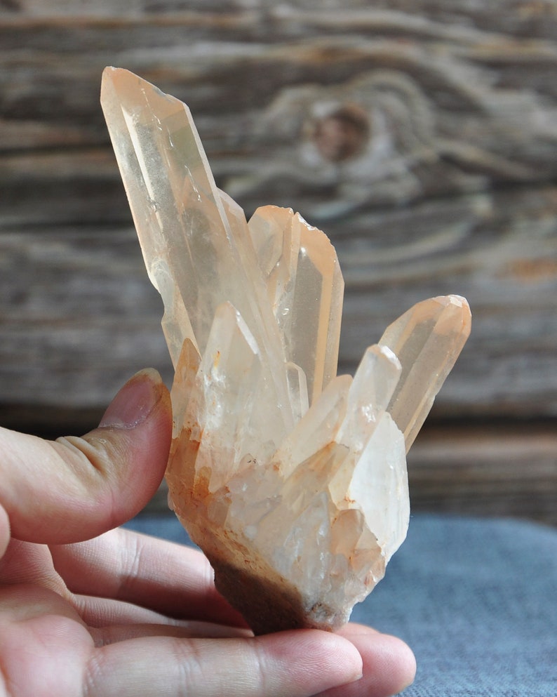 Clear Quartz Cluster/ Perfect Red Crystal Cluster/ Home - Etsy