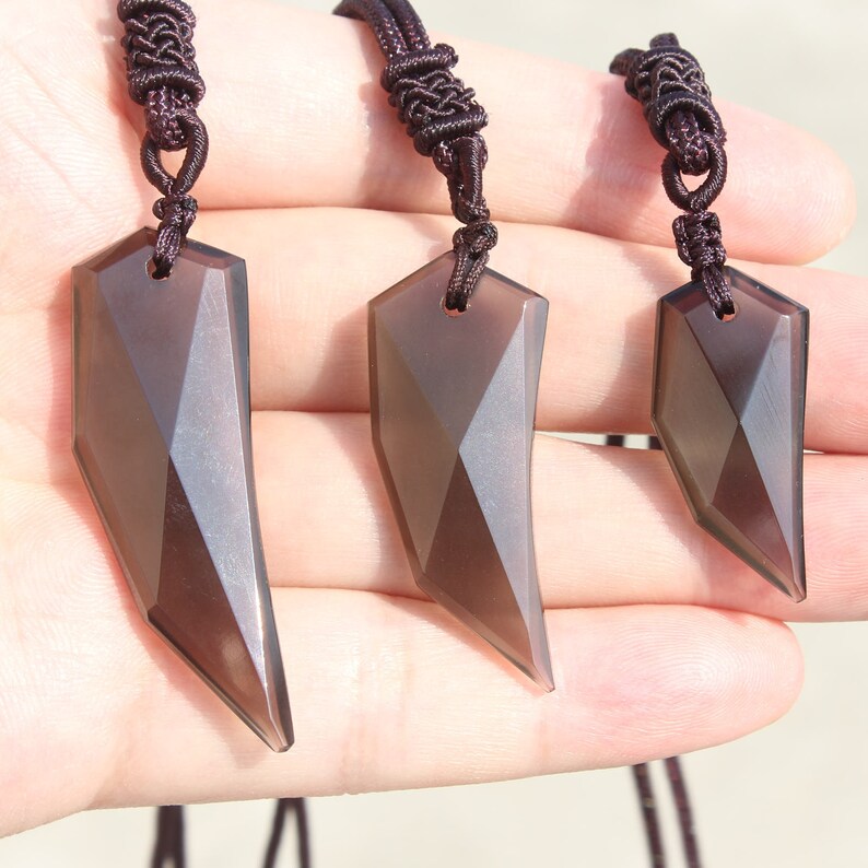 Natural Ice Obsidian Spike Pendant/obsidian Pendant/crystal - Etsy