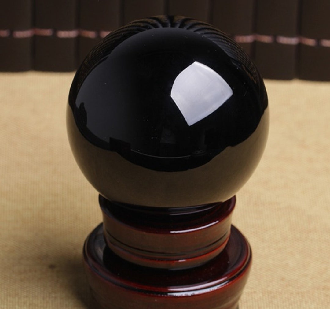 Natural Obsidian Sphere/hand Carved Obsidian Ball/healing Obsidian ...