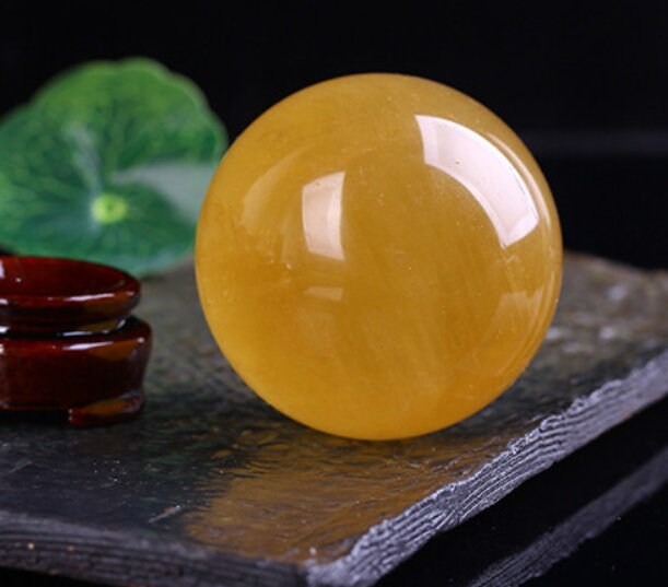 Natural Citrine Crystal Sphere/hand Carved Citrine - Etsy