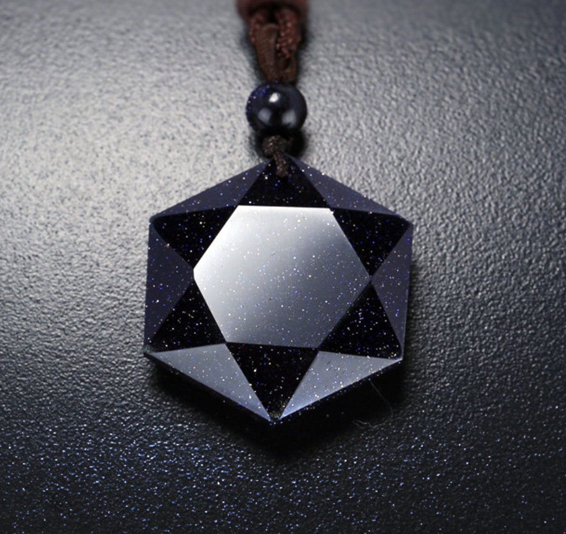 Natural Faceted Blue Sandstone Pendant /blue Sandstone - Etsy