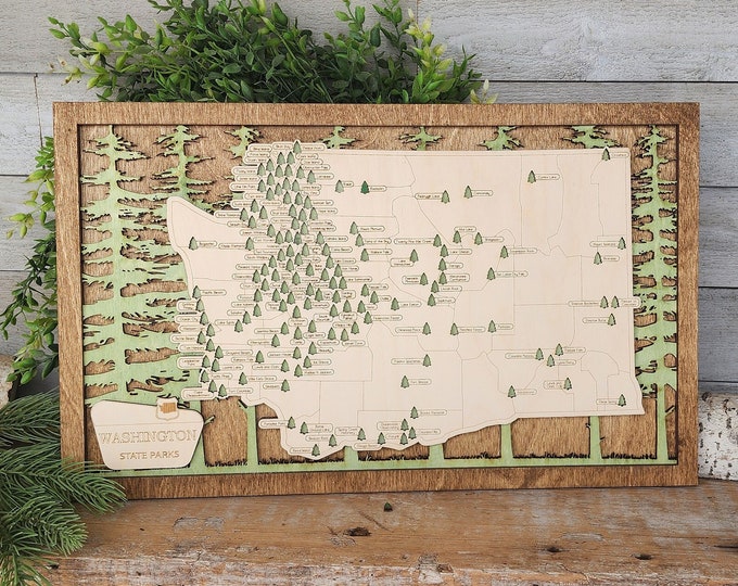 Washington State Wall Map Large Print Poster 34x24 - Etsy