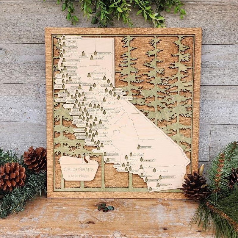 State Park Sign Map California - Etsy