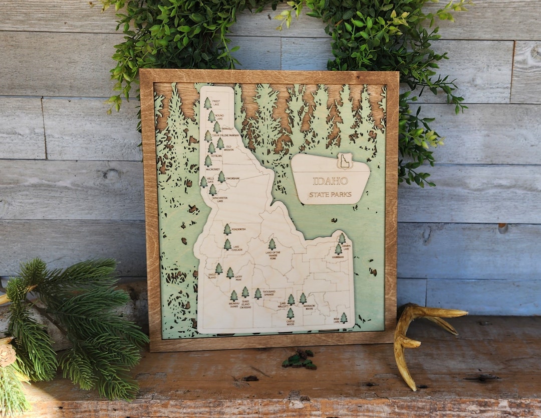 Idaho State Park Travel Map, ID State Park Tracker Map, Travel Tracker ...