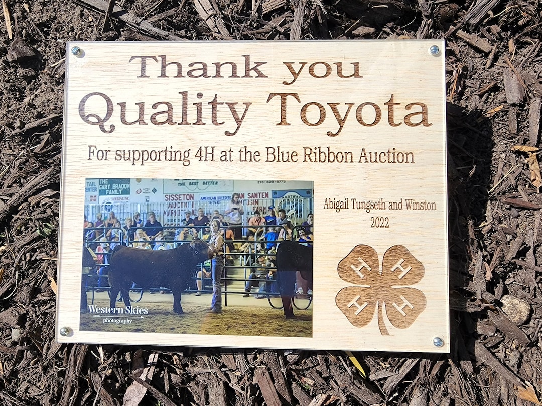 Livestock Auction Thankyou Plaque, Show Cattle, Blue Ribbon Auction ...