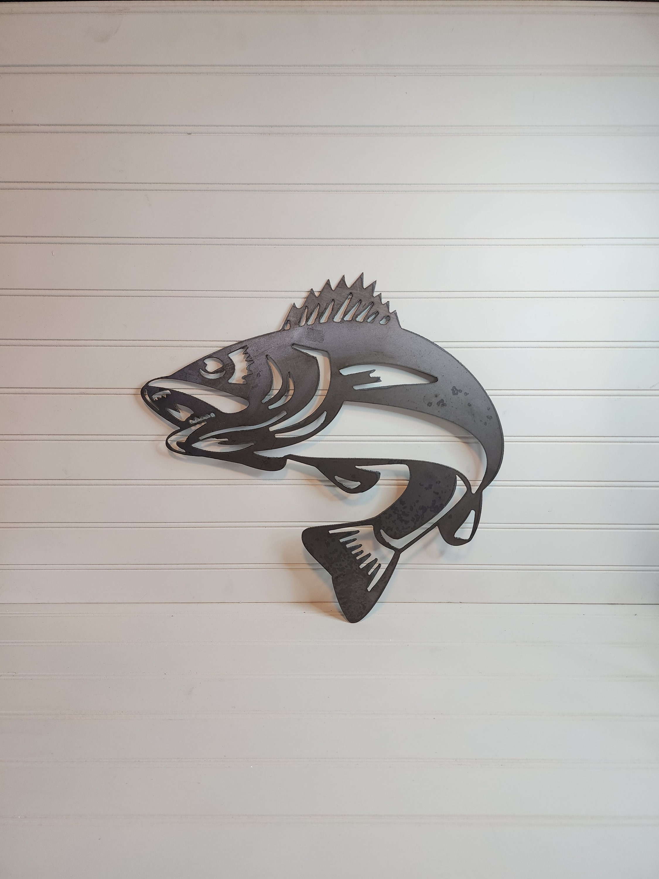 Metal Jumping Walleye, Fish Decor, Mancave Decor - Etsy