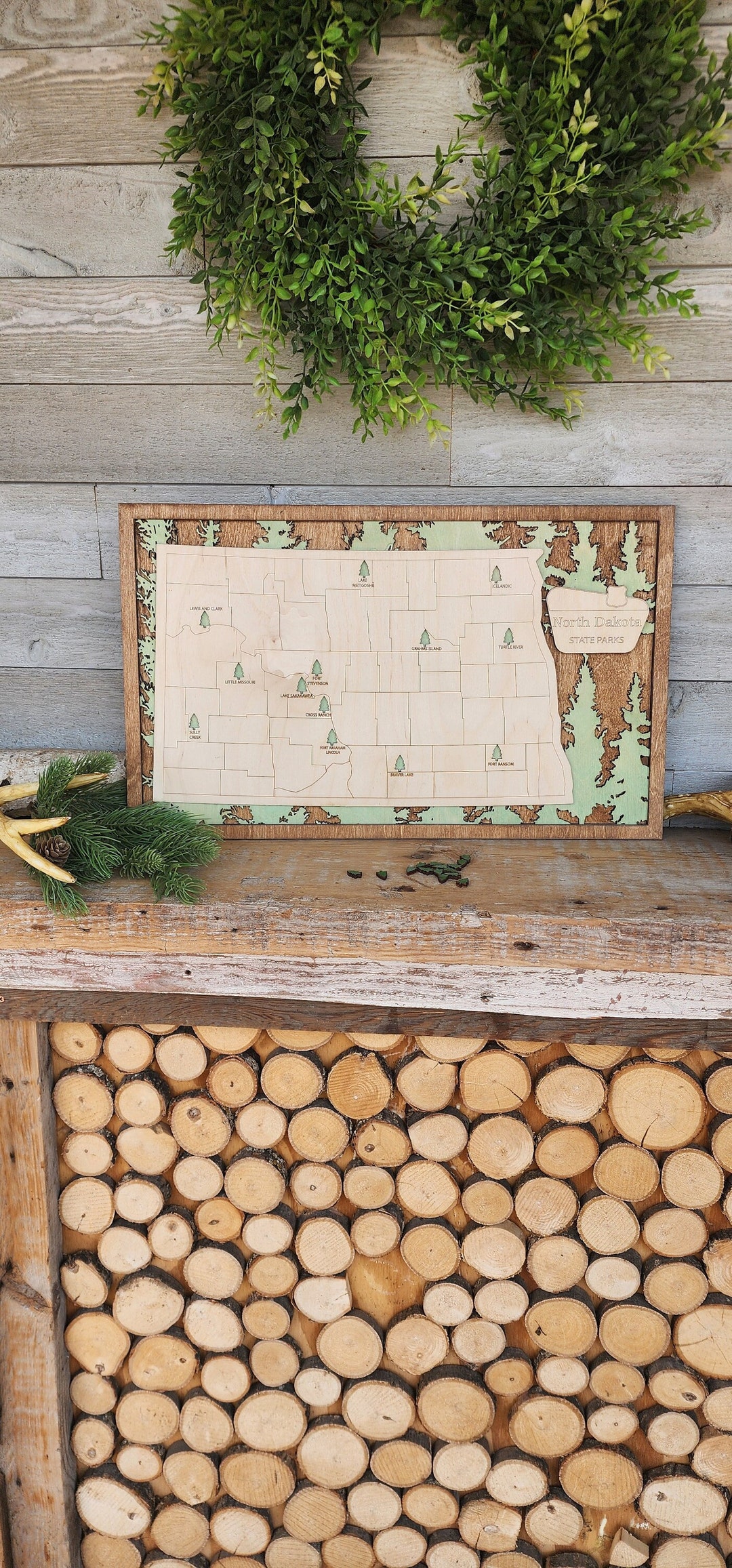 North Dakota a State Park Travel Map, ND State Park Tracker Map, Travel ...