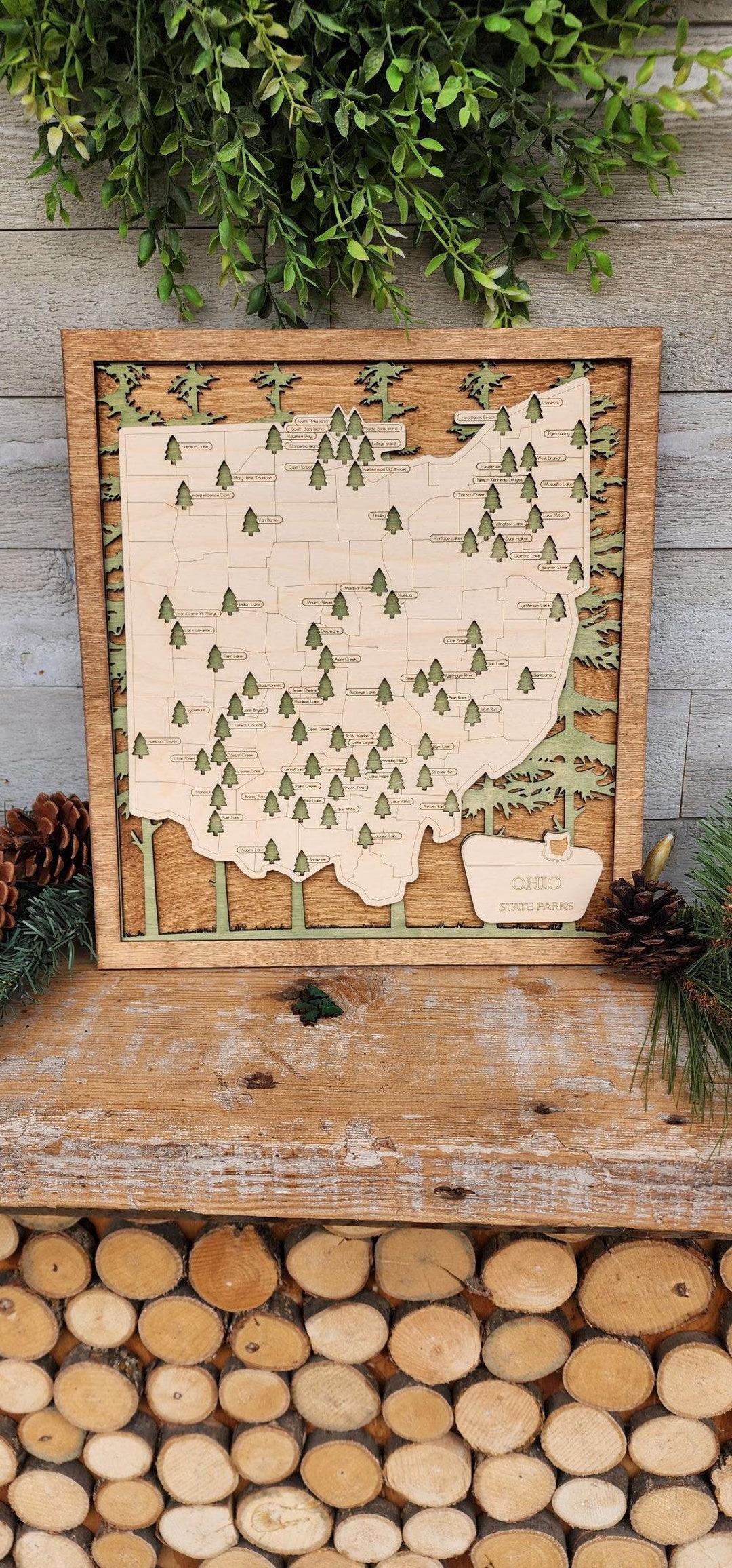 Ohio State Park Map, Travel Tracker. OH State Park, Gifts for State ...
