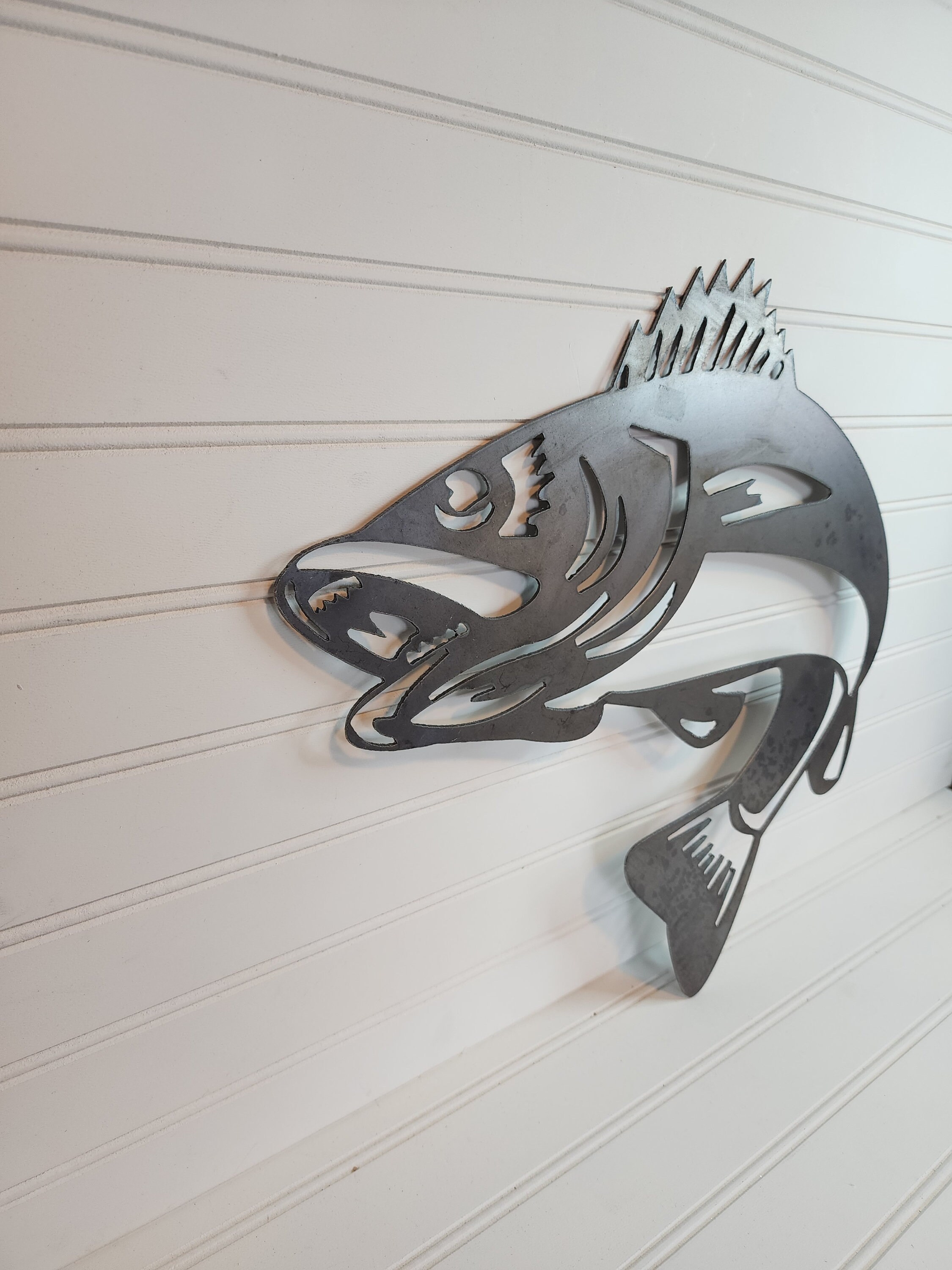 Metal Jumping Walleye, Fish Decor, Mancave Decor - Etsy