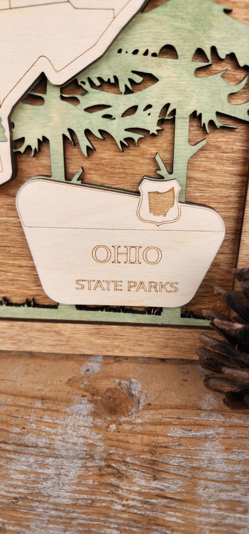 Ohio State Park Map, Travel Tracker. OH State Park, Gifts for State ...