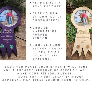 4-H, FFA Grand Champion Ribbon Picture Frame, Show Stock Thank You ...