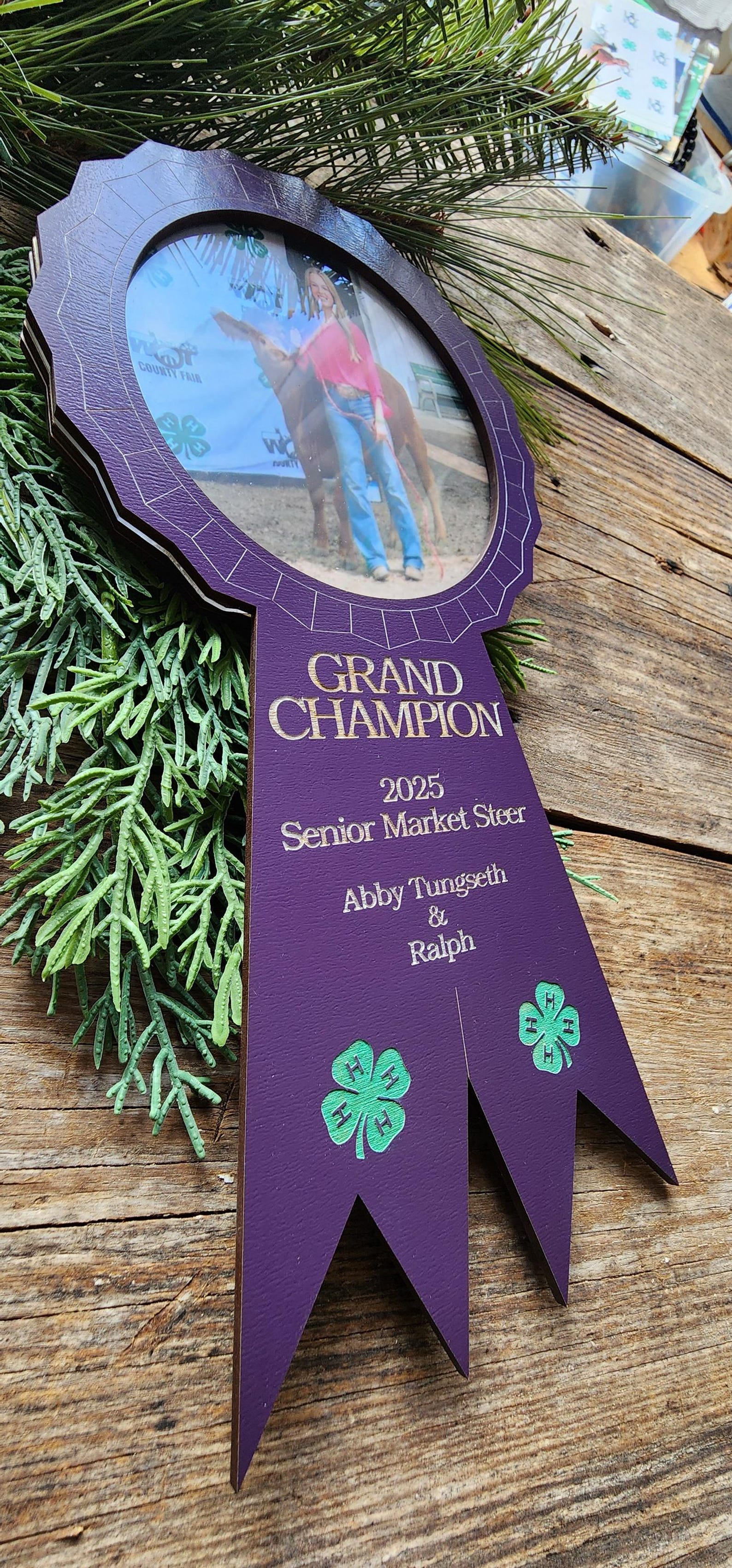 4-H, FFA Grand Champion Ribbon Picture Frame, Show Stock Thank You ...