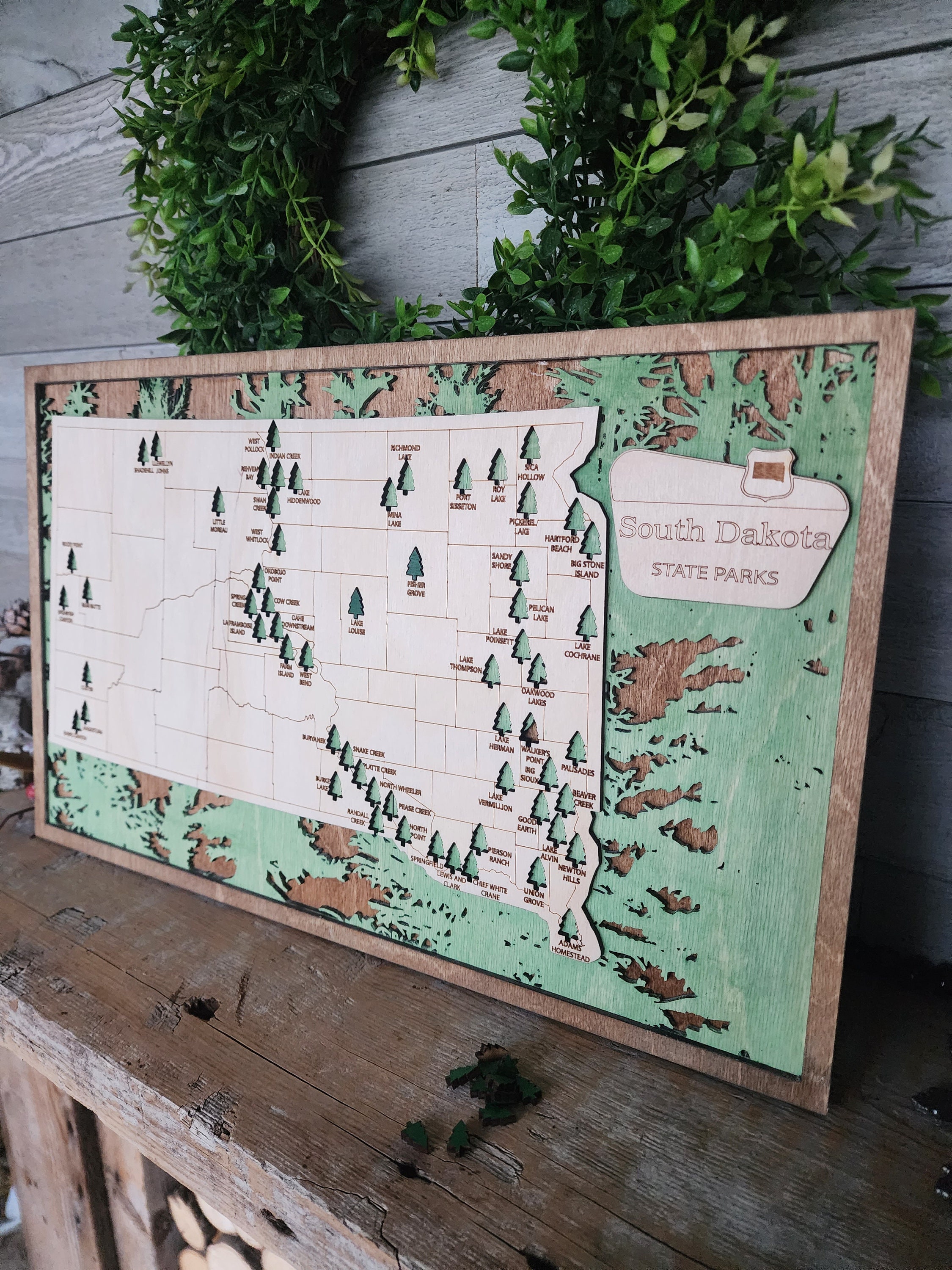 South Dakota State Park Travel Map, MN State Park Tracker Map, Travel ...